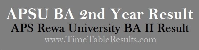 APSU BA 2nd Year Result 2023 – APS University Rewa B.A II Exam Result